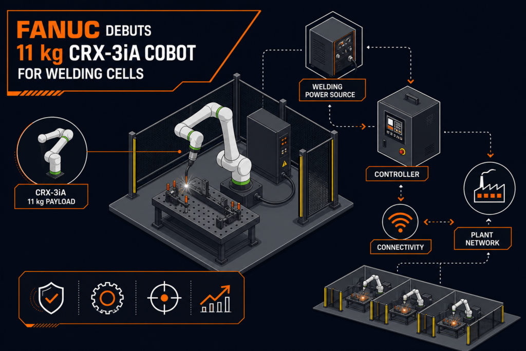 FANUC presenta il cobot CRX-3iA da 11 kg per celle di saldatura ...